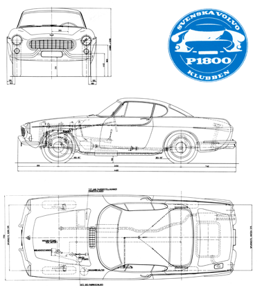 CAD-ritning – Svenska Volvo P1800 klubben